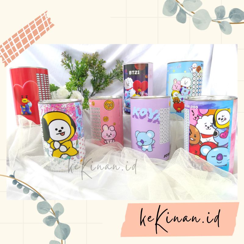 Jual celengan target viral BTS ukuran kaleng 14x8,5cm (size S) | Shopee ...