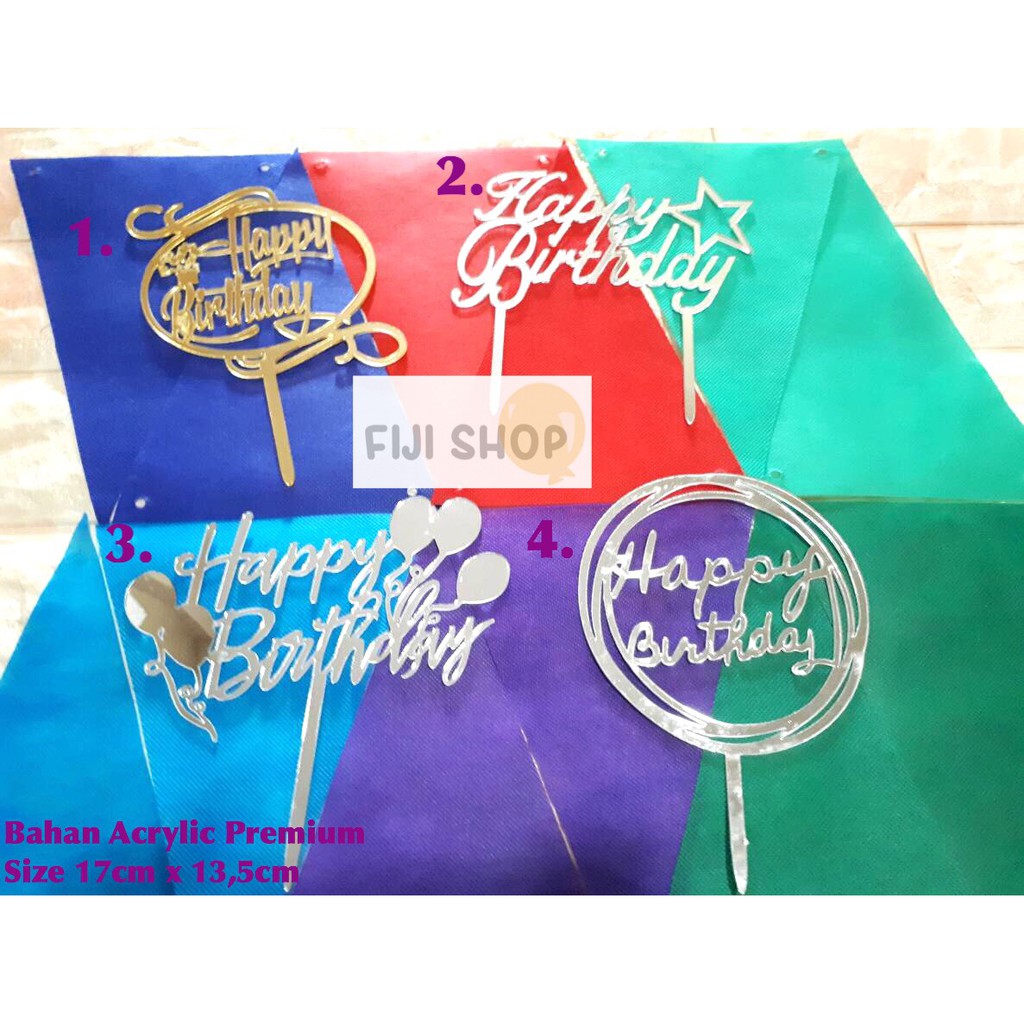 Jual Cake Topper HAPPY BIRTHDAY / Hiasan Kue Ultah Acrylic | Shopee ...