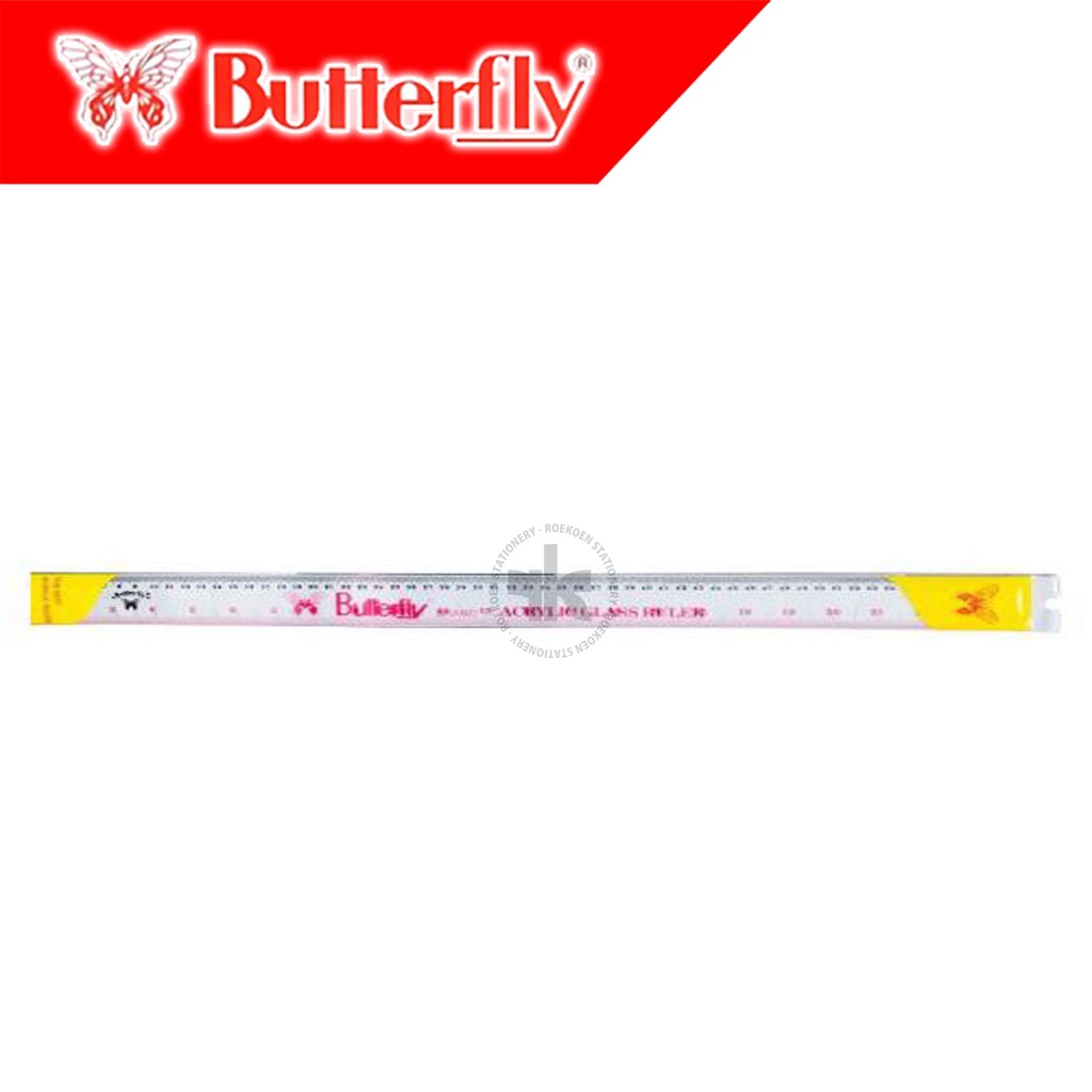 Jual Butterfly Ruler Penggaris Mika 40cm Polos BT-40 | Shopee Indonesia