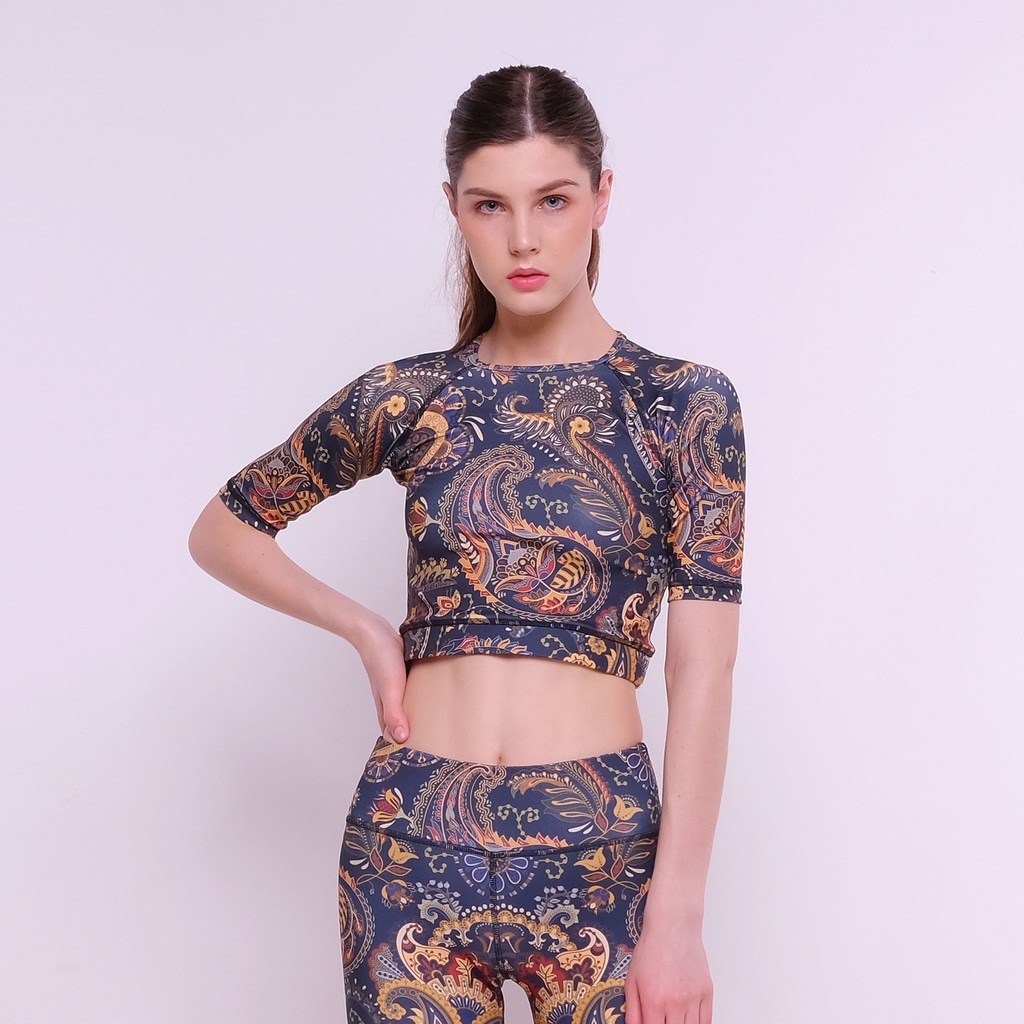 Jual AUM Batik Grace - Crop Top Olahraga Wanita Yoga Zumba Dry Fit Gym ...
