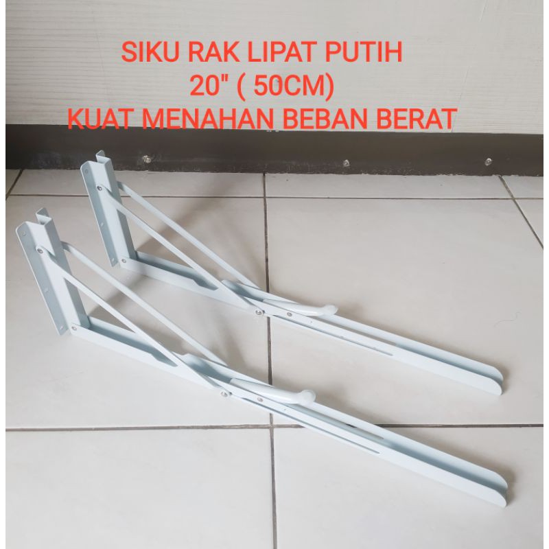 Jual SIKU RAK LIPAT BESI PUTIH 16" 18" 20" - - ENGSEL BRAKET SIKU MEJA ...
