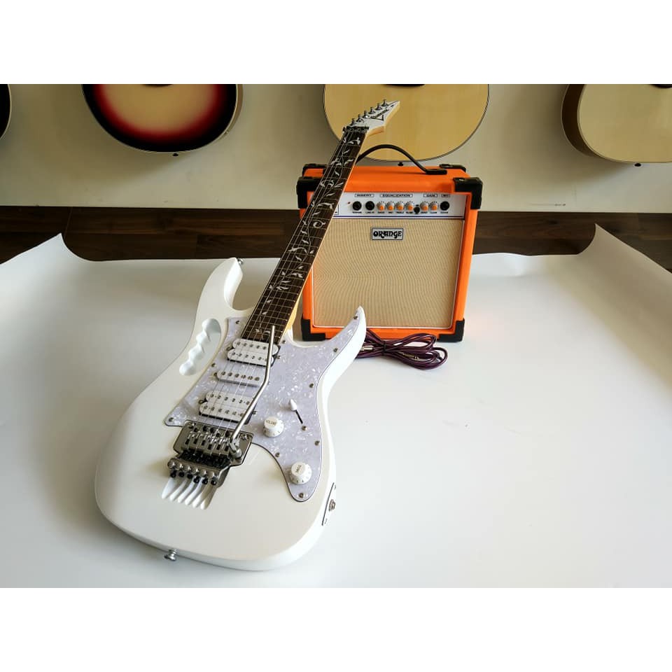 Jual Paket Gitar Listrik Ibanez Jem Flower White dan amply orange ...