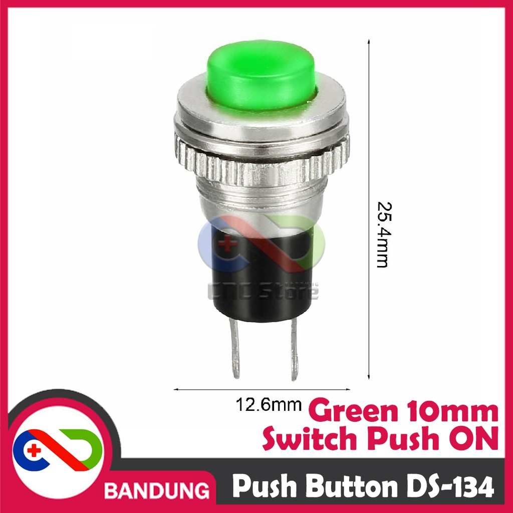 Jual PUSH BUTTON DS-134 10MM RESET SWITCH GREEN HIJAU | Shopee Indonesia