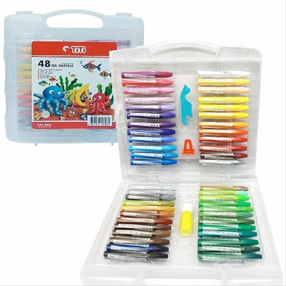 Jual KRAYON TITI 48 C colour Crayon Crayons oil pastels color krayon ...