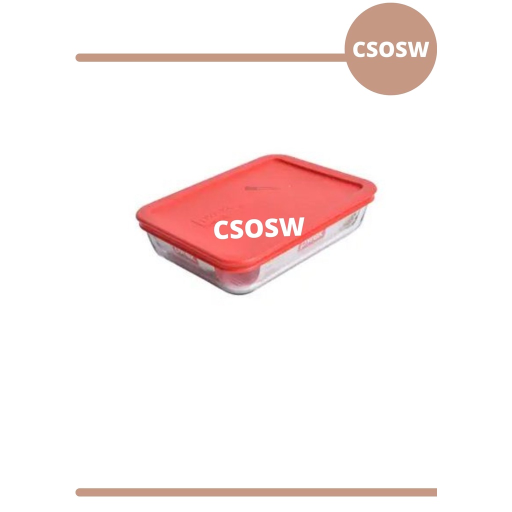 Jual Pyrex Simply Store Tempat Penyimpanan Makanan Persegi Kaca/Merah ...