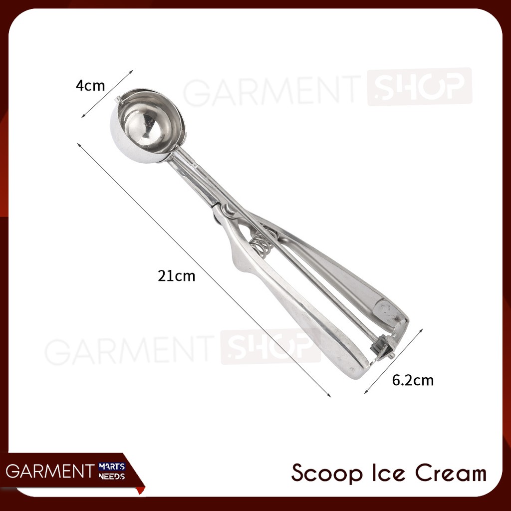 Jual Sendok Scoop Ice Cream Stainless Steel Alat Skop Es Krim Bulat ...