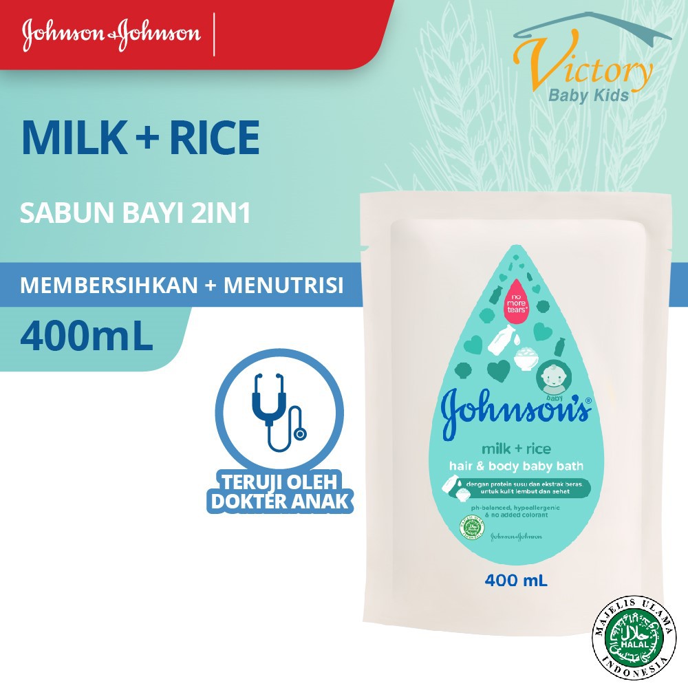 Jual Johnson’s Bath Milk+Rice Refill 400 ml | Shopee Indonesia