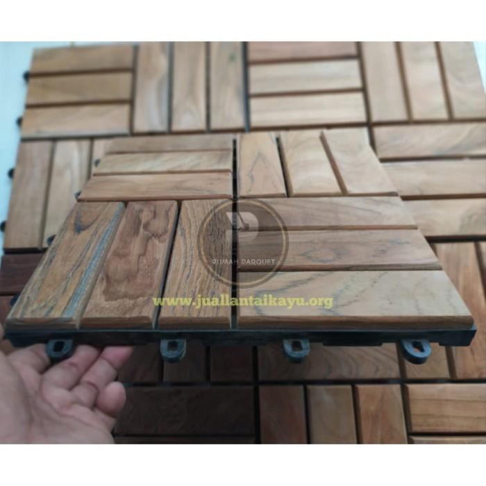 Jual Decking Tile Kayu Asli Jati 30x30cm Mozaik Pool Deck last stok ...