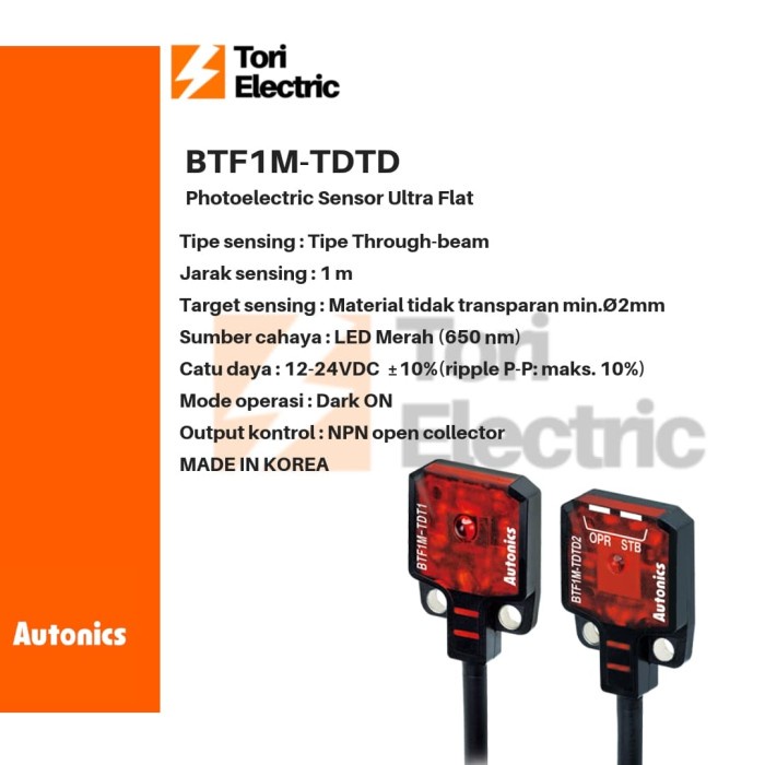 Jual AUTONICS BTF1M-TDTD ULTRA FLAT PHOTOELECTRIC SENSOR 100% ORI ...