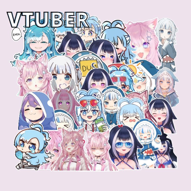 Jual STICKER VTUBER 30PCS KOBO KANAERU, HAKUI KOYORI, GAWR GURA DAN ...