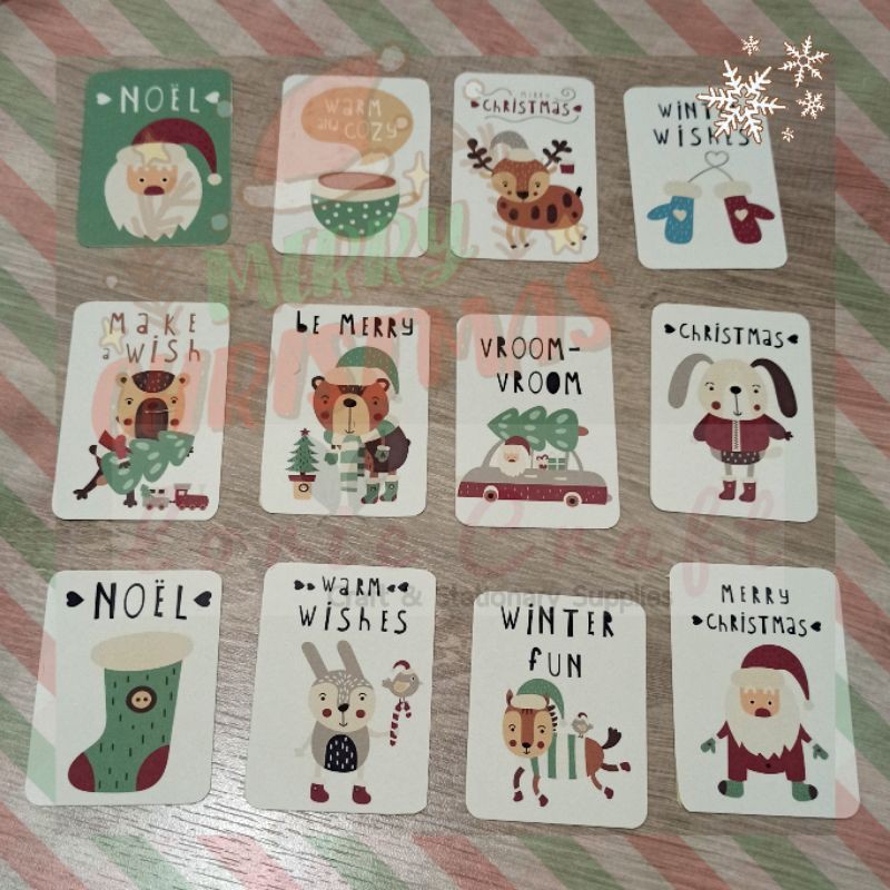 Jual Label Tema Natal +- 5 x 7 cm isi 12 pcs | Shopee Indonesia