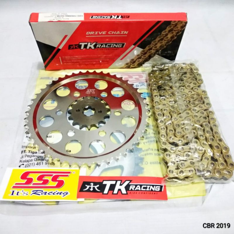Jual Gear Set SSS CB150X CBR150 ( Baut 6 ) + Rantai TK Racing | Shopee ...
