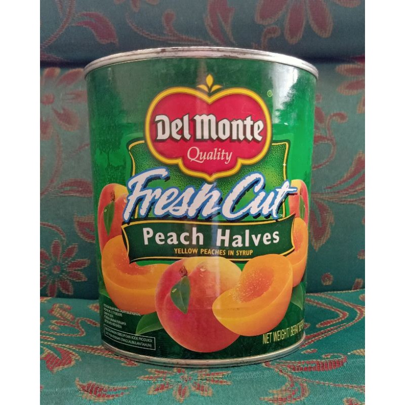Jual fresh cut peach halves yellow peaches in syrup 825 g | Shopee ...