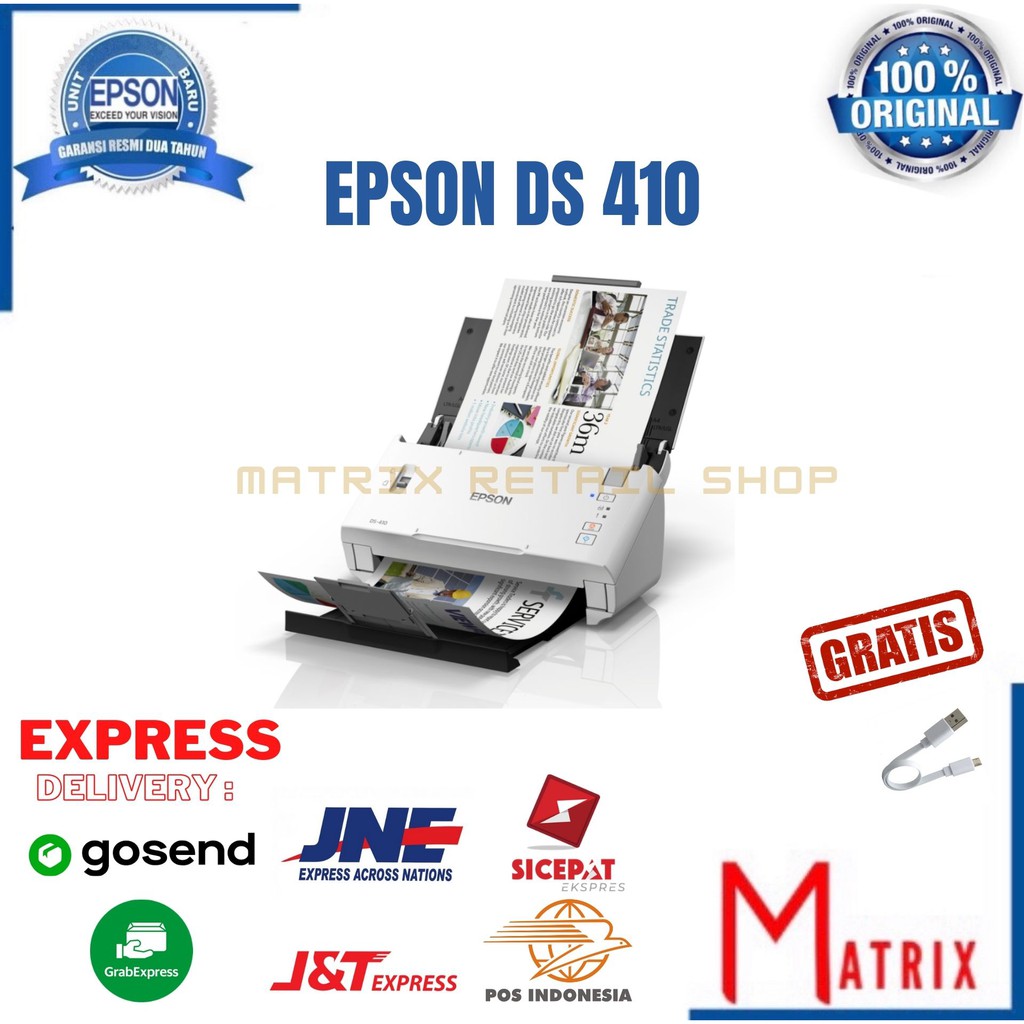 Jual Scanner Epson workforce DS-410 (garansi resmi epson) | Shopee Indonesia
