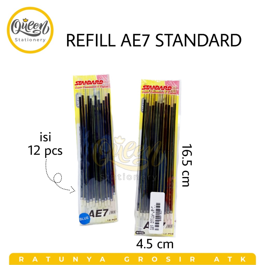 Jual 1 PAK (12 PCS) REFILL BALLPOINT AE7 STANDARD / ISI PULPEN / REFILL BOLPEN AE7 / TINTA ...