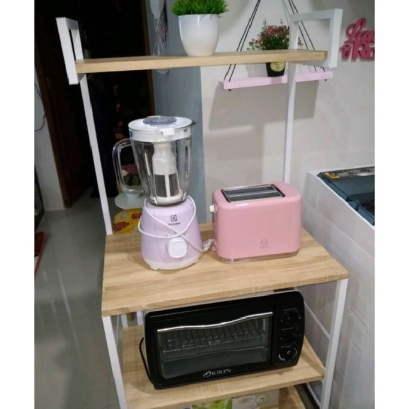 Jual rak dapur serbaguna rak kayu 4 susun meja kompor kayu | Shopee ...