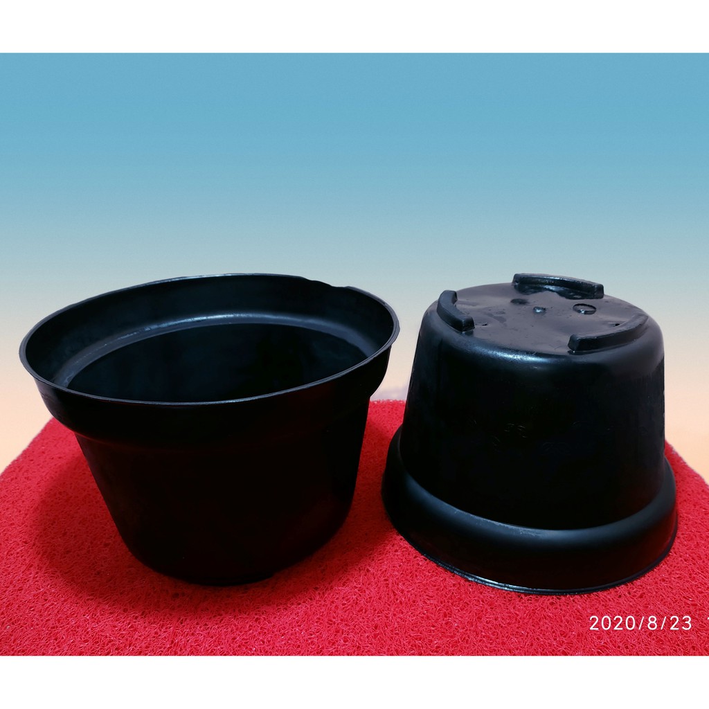 Jual POT BUNGA 25 ( ISI 6 PCS) POT HITAM TEBAL / POT TANAMAN / POT ...
