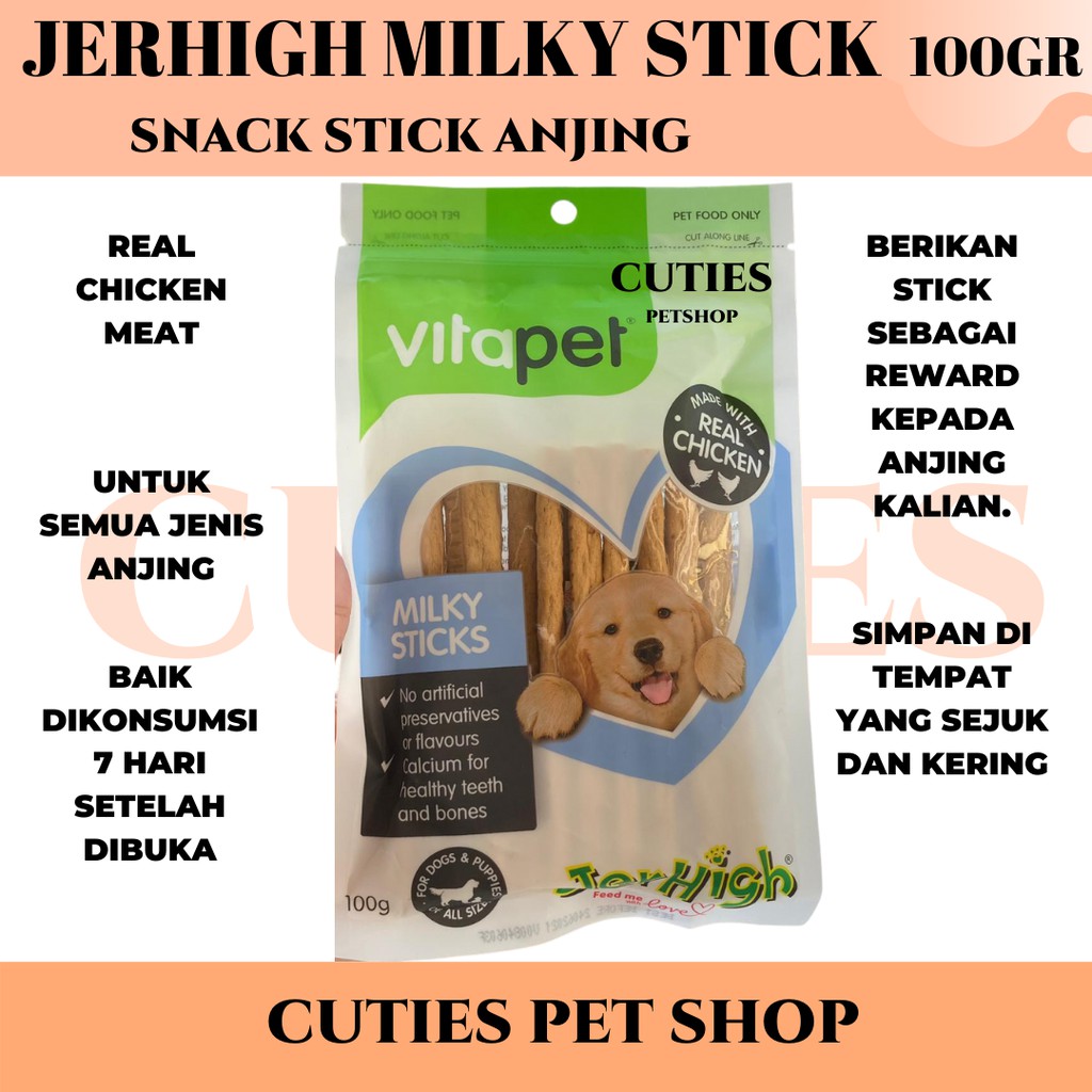Jual Jerhigh Milky Stick / Vitapet / Snack Anjing | Shopee Indonesia