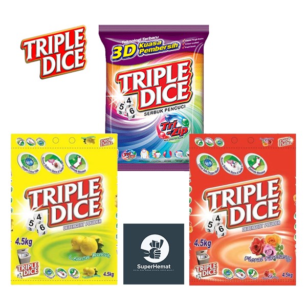 Jual Triple Dice - Detergent Powder - 4.2 kg / 4.5kg | Shopee Indonesia