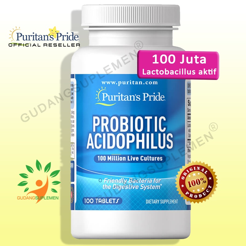 Jual Puritan’s Pride Probiotic Acidophilus 100 Tablet | Probiotik ...