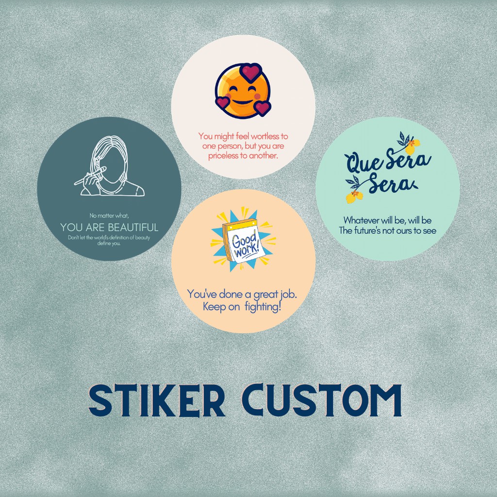 Jual Stiker Bulat Custom / Stiker Lucu / Stiker Kata Motivasi / Stiker ...