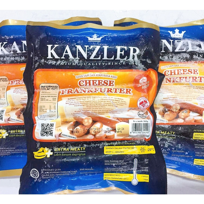 Jual Sosis KANZLER Cheese Frankfurter - Sosis Sapi Ayam Rasa Keju ...