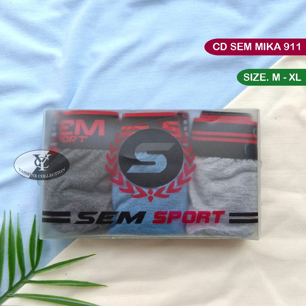 Jual ( 3pc ) CD SEM SPORT 911 Mika | Celana Dalam Pria Karet Boxer | CD ...