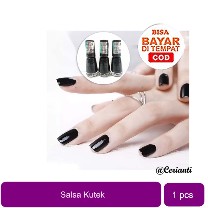 Jual Salsa Kutek Kuku | Nail Polish Black Hitam Putih Merah Bening ...
