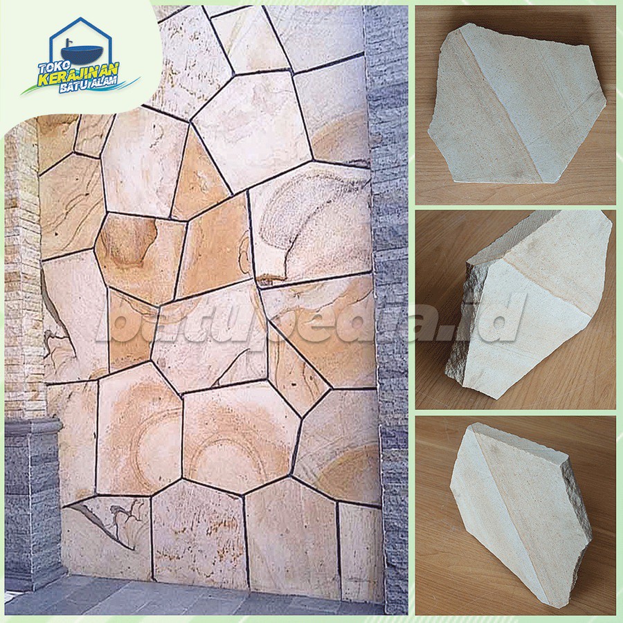 Jual Batu Alam Dinding Golden Palimo Flat Random | Shopee Indonesia