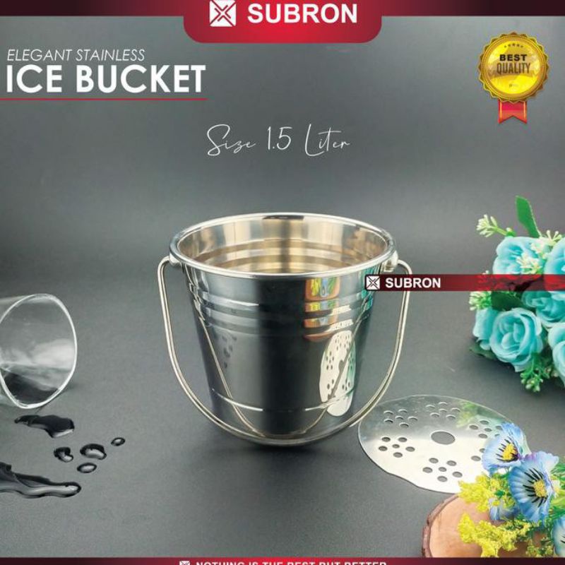 Jual SUBRON Ice Bucket Stainless Filter Saringan 1.5&2 Liter TEMPAT ES ...