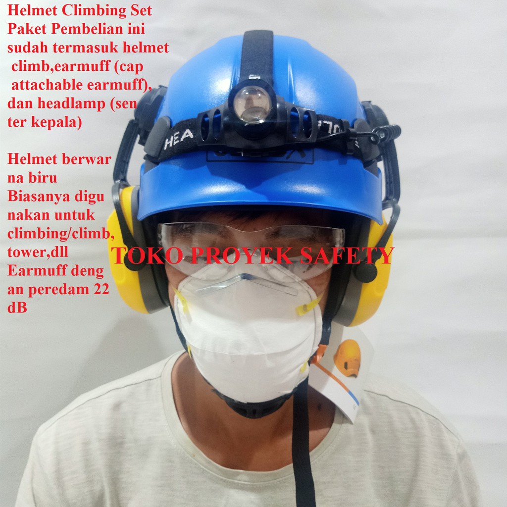 Jual Helmet Climbing Set / Helmet Climb Set / Helm Climb Set Earmuff ...