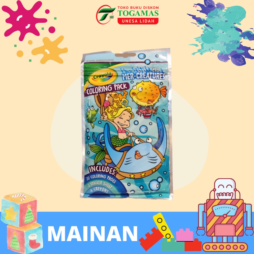Jual CRAYON COLORING PACK MER-CREATURES 040678 CRAYOLA /READY STOCK | Shopee Indonesia