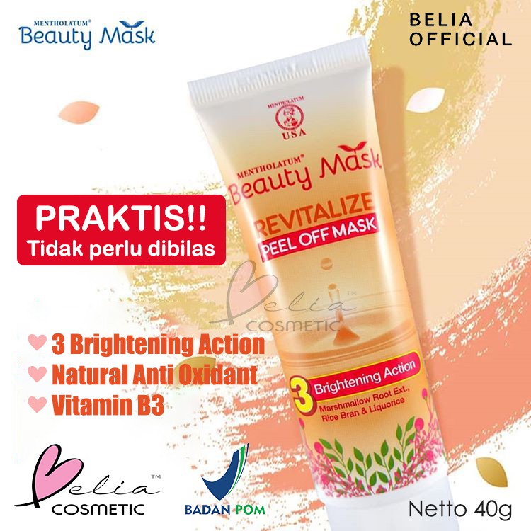 Jual BELIA MENTHOLATUM Beauty Mask Revitalize Peel Off Mask Brightening ...