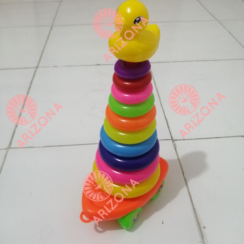 Jual MAINAN EDUKASI ANAK RING DONAT BEBEK SUSUN KAPAL RODA / RINGDONAT ...