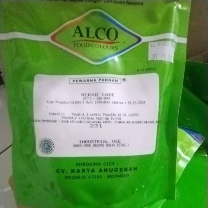 Jual Pewarna Bubuk Merah Cabe 500 gram | Shopee Indonesia