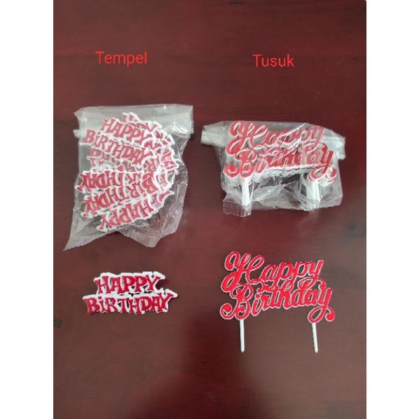 Jual Topper Happy Birthday Merah Tusuk/Tempel Lusinan | Shopee Indonesia