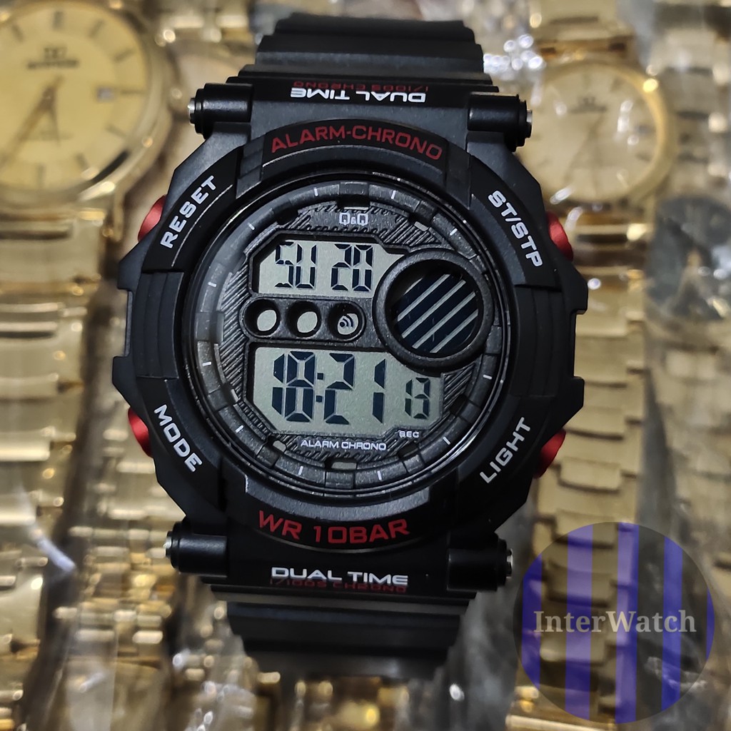 Jual JAM TANGAN- QQ M148 hitam layar putih -JAM Q&Q M148 original-Water ...