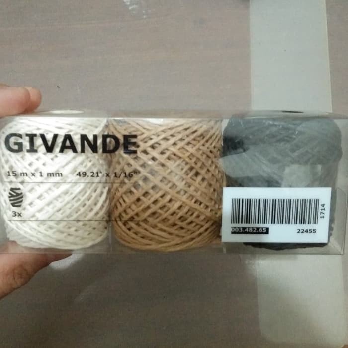 Jual Givande ikea Pita kado hampers tali rami jute string 3 warna 15mtr ...