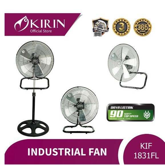 Jual Kirin KIF-1831 Industrial Fan 3in1 KIF1831 Kipas Angin Besi | Shopee Indonesia