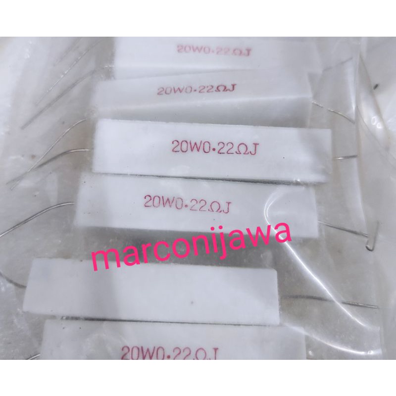 Jual Resistor 20w 0,22 ohm putih asli | Shopee Indonesia