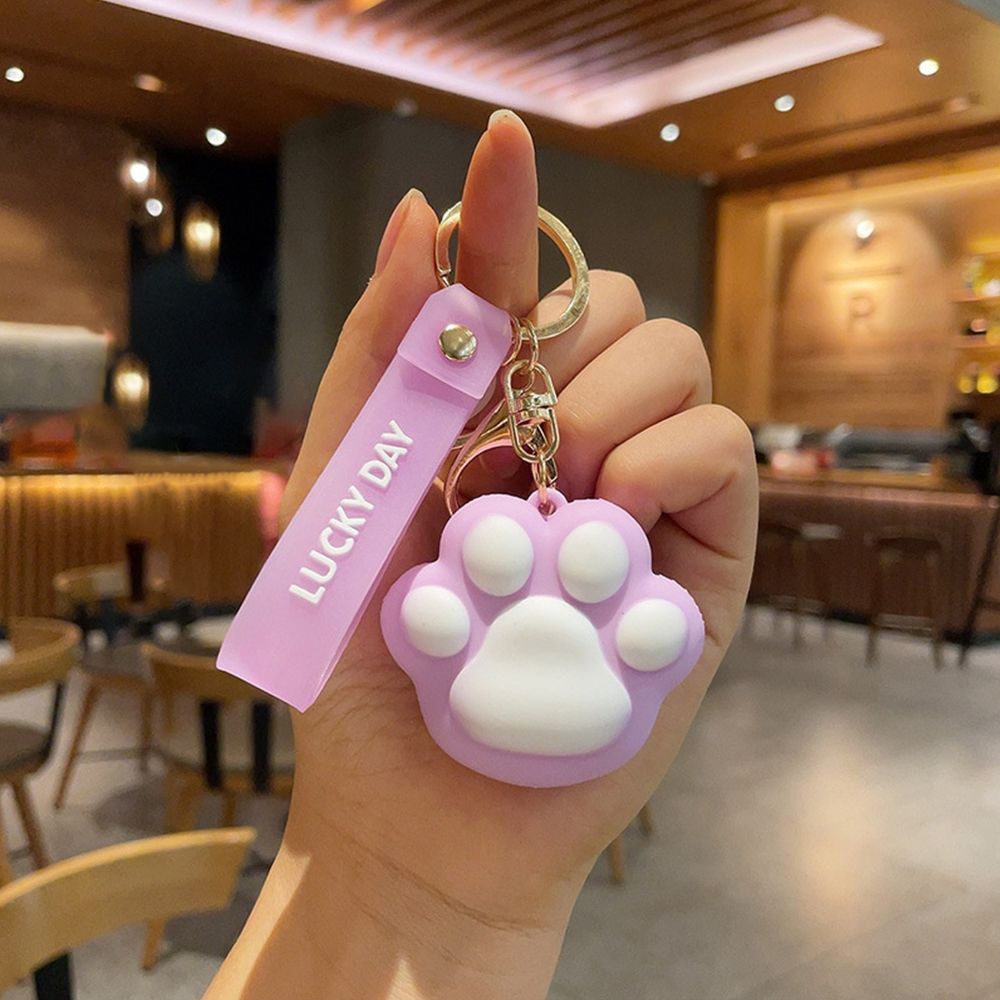 Jual BERNARDO Colorful Women Key Chain Creative Cartoon Animal Cat Paw ...