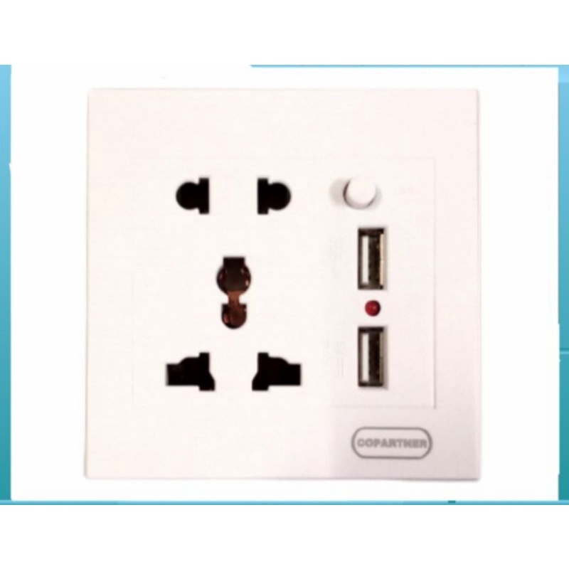 Jual FACE PLATE 2 COLOKAN LISTRIK UNIVERSAL AC 220V+2 COLOKAN USB DC 5 ...