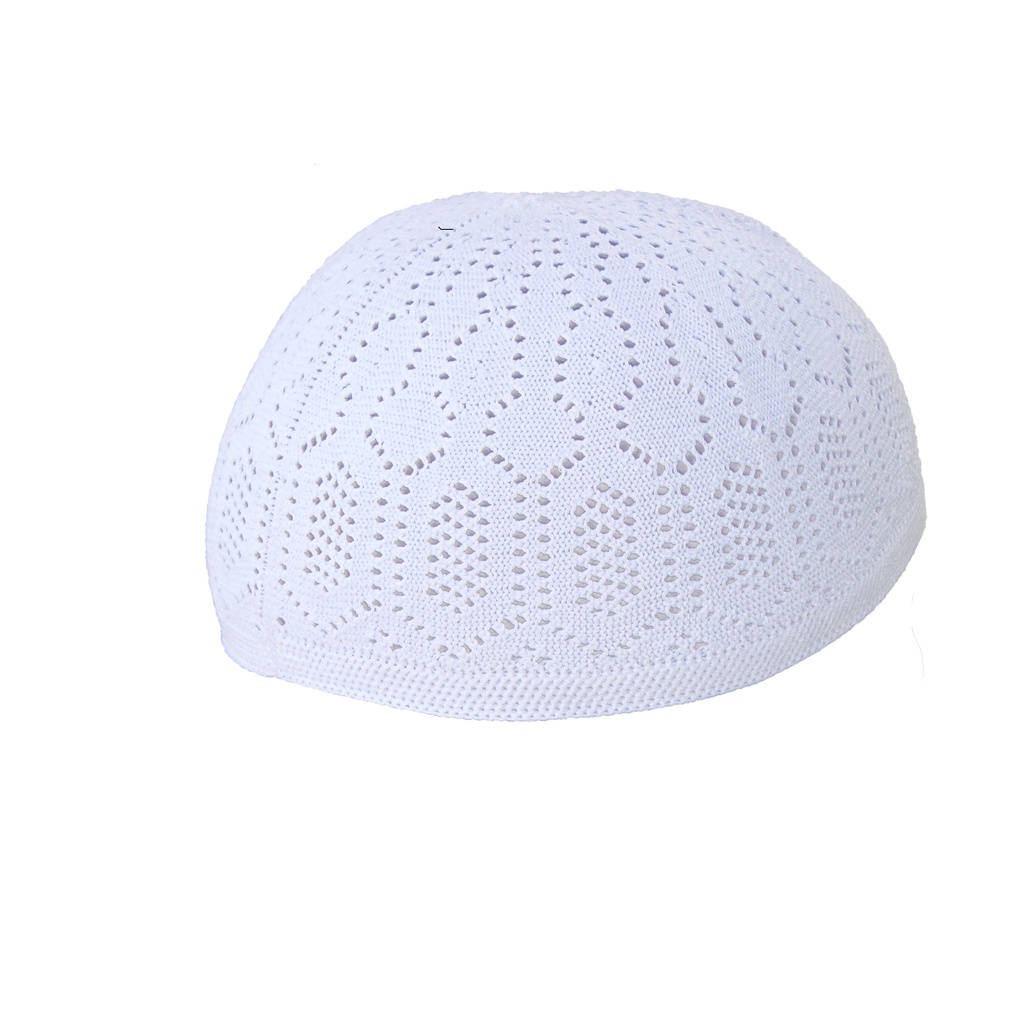 Jual Peci Haji Kopiah Songkok Mercan Putih Turki/PECI MERCAN/PECI RAJUT ...