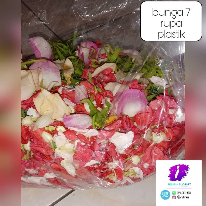 Jual bunga 7 rupa asli plastik besar bisa untuk mandi/makam/dll ...