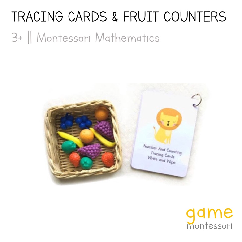 Jual Game Cards Number Tracing and Counting and fruit counters | Shopee ...