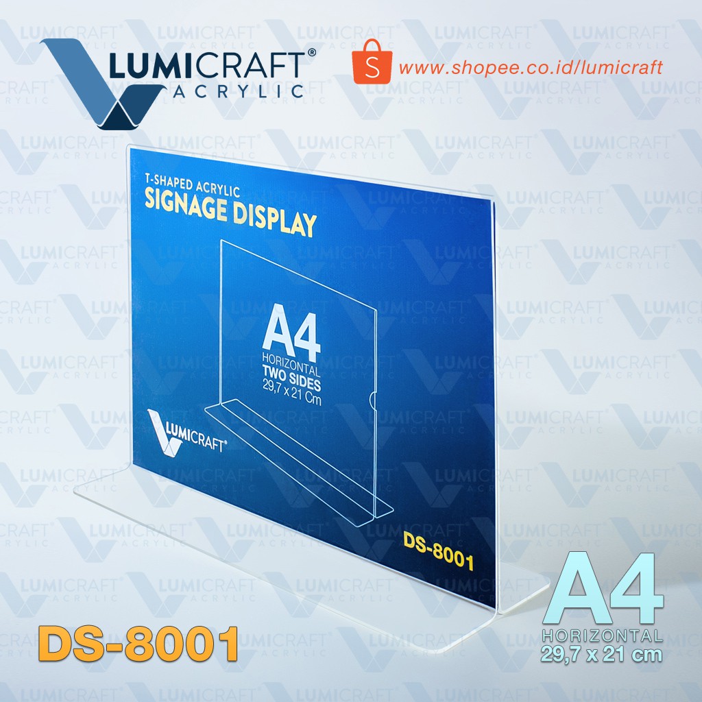 Jual Acrylic Signage Display / Tent Card Akrilik Model T - ukuran A4 ...