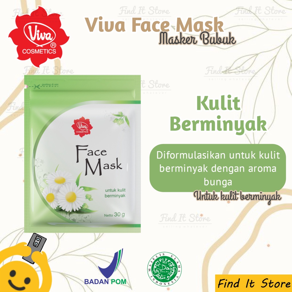 Jual Viva Face Mask | Masker Wajah Masker Bubuk | 30gr | Kulit Normal ...