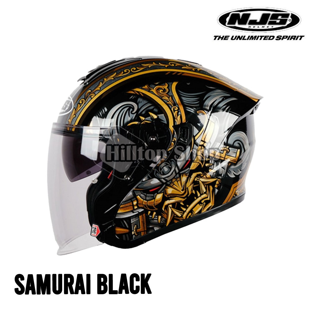 Jual Helm NJS Kairoz DV Samurai Half Face Helmet | Shopee Indonesia