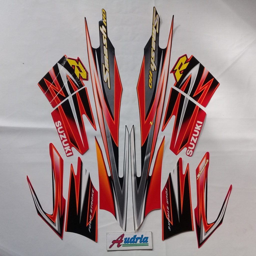 Jual Striping sticker motor suzuki smash 110r 2009 hitam-merah | Shopee ...
