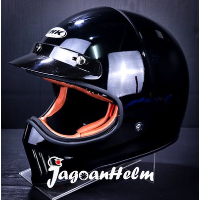 Jual INK HELM TROOPER SOLID BLACK GLOSSY | RETRO CLASSIC DDRING ...